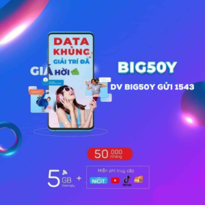 Đăng ký gói BIG50Y Vinaphone chỉ 50K nhận 150GB/tháng (5GB/ngày)
